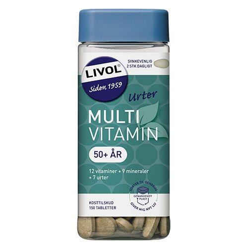 Livol Multivitamin m. urter 50+, 150tab - Livol - 111,95